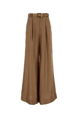 Zimmermann Satin Wide-leg Pant - Brown