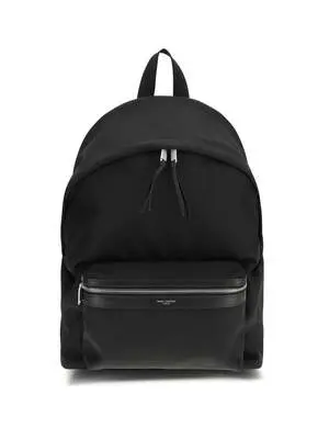 Saint Laurent City Backpack In Leather And Nylon - Black