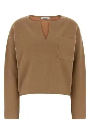 Max Mara Camel Wool Blend Zibello Sweater - Brown