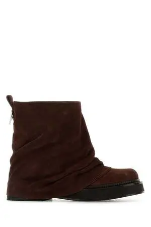 Attico Suede Mini Robin Ankle Boots - Brown
