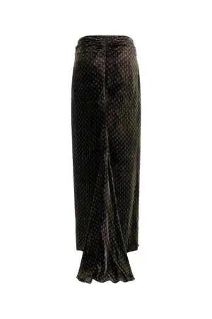 Dries Van Noten Printed Velvet Salix Skirt - Multicolor