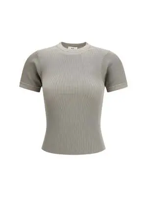 RIER Short-sleeve Ribbed T-shirt - Cream