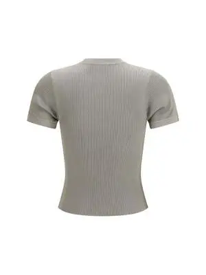 RIER Short-sleeve Ribbed T-shirt - Cream