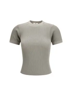 RIER Short-sleeve Ribbed T-shirt - Cream