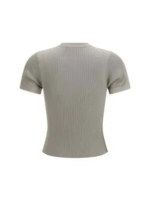 RIER Short-sleeve Ribbed T-shirt - Cream