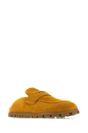 Miu Miu Mustard Suede Slippers