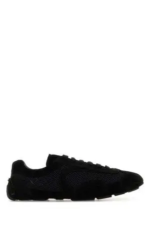 Prada Suede And Mesh Montecarlo Sneakers - Black