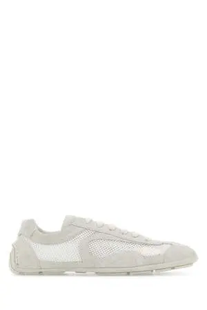 Prada Suede And Mesh Montecarlo Sneakers - White