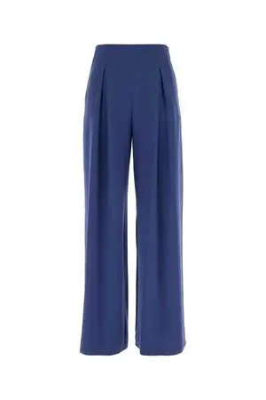 Max Mara Stretch Satin Palude Palazzo Pant - Blue