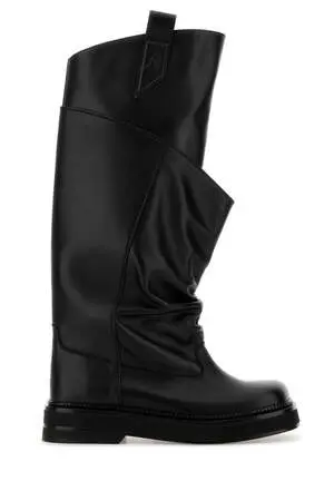 Attico Leather Passeggiata Boots - Black