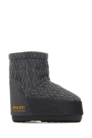 Moon Boot Dark Grey Fabric X Guest In Residence Icon Low Ankle Boots - Gray