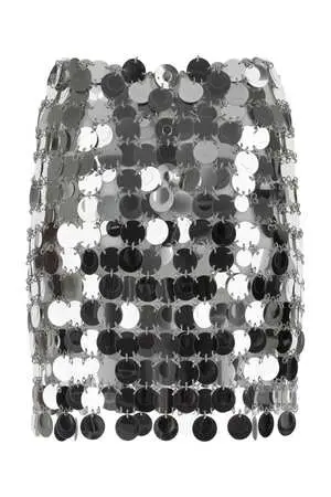 Rabanne Maxi Sequins Mini Skirt - Silver