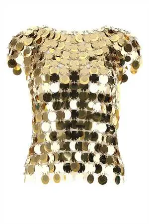 Rabanne Gold Sequins Top - Silver