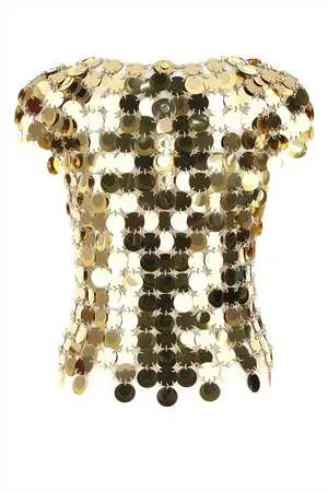 Rabanne Sequins Top - Silver
