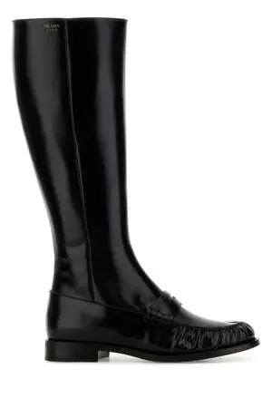Prada Leather Boots - Black