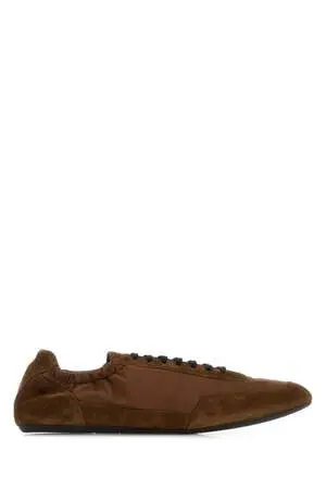 Prada Nylon And Suede Sneakers - Brown