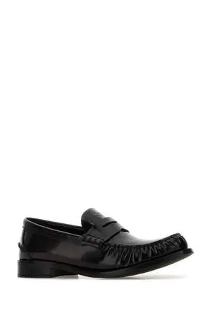 Prada Dark Leather Loafers