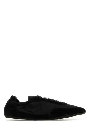 Prada Nylon And Suede Sneakers - Black