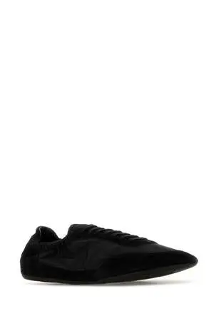 Prada Nylon And Suede Sneakers - Black