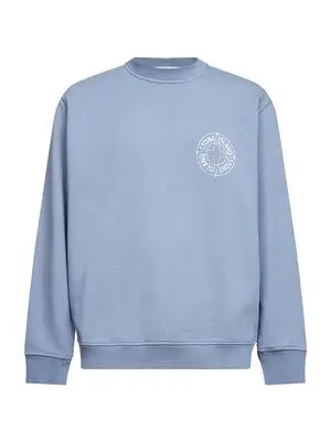 Stone Island Avio Blue Cotton Outline Compass Printed Sweatshirt - Multicolor