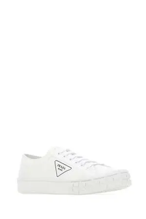 Prada Gabardine Wheel Sneakers - White
