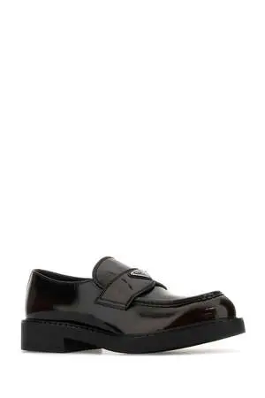 Prada Dark Leather Chocolate Loafers