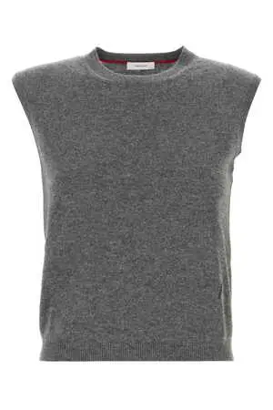FERRAGAMO Grey Stretch Cashmere Blend Vest - Gray