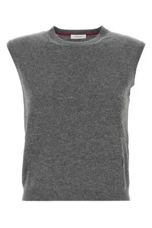 FERRAGAMO Grey Stretch Cashmere Blend Vest - Gray