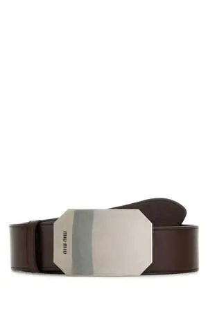 Miu Miu Leather Belt - Brown