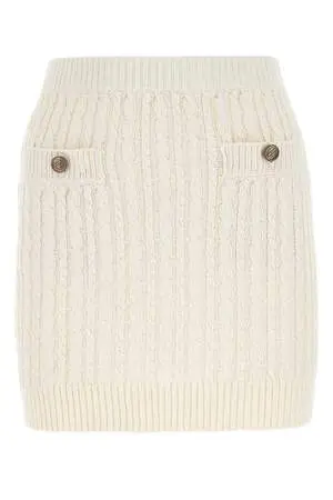 Prada Cotton Blend Mini Skirt - White