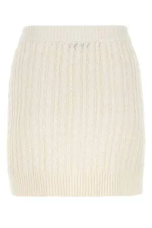 Prada Cotton Blend Mini Skirt - White