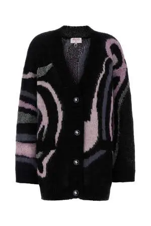 EMILIO PUCCI PUCCI Emilio Embroidered Mohair Blend Oversize Cardigan