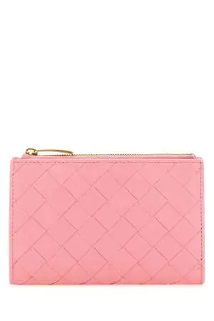 Bottega Veneta Bottega Veneta Women Pink Nappa Leather Medium Intrecciato Wallet Pink
