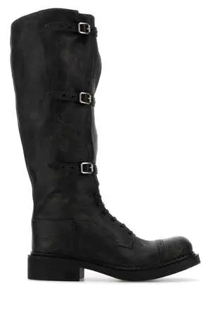 Miu Miu Leather Boots - Black