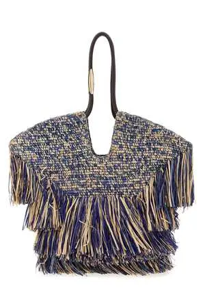 Zimmermann Raffia Goldentime Shopping Bag - Blue