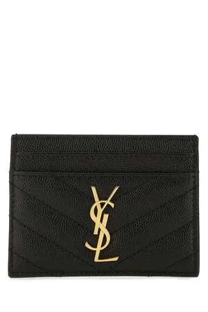 Saint Laurent Leather Card Holder - Black