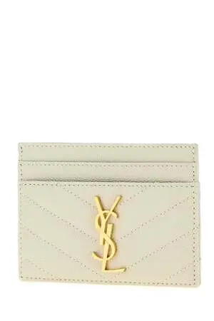 Saint Laurent Chalk Leather Card Holder