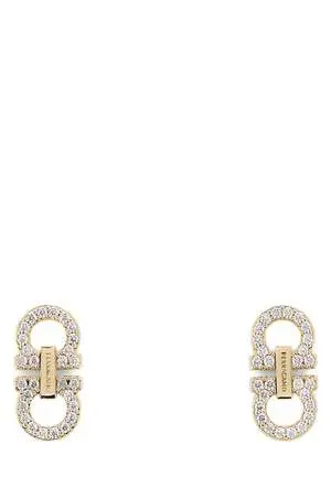 FERRAGAMO Embellished Metal Earrings - Gold
