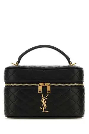 Saint Laurent Nappa Leather Gaby Vanity Handbag - Black