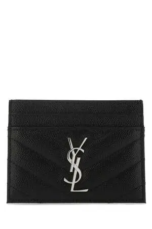 Saint Laurent Leather Card Holder - Black