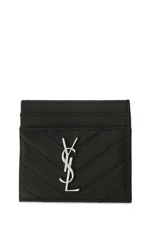 Saint Laurent Leather Card Holder - Black