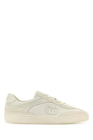 Gucci Suede And Fabric Sneakers - White