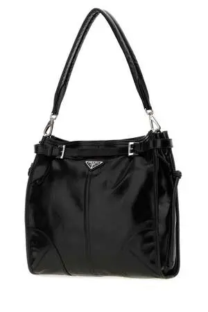 Prada Leather Bonnie Shoulder Bag - Black