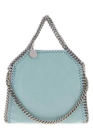 Stella McCartney Stella Mccartney Women Light Blue Shaggy Deer Micro Falabella Crossbody Bag Blue