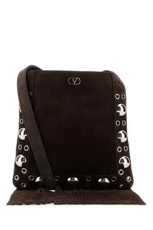 Valentino Garavani Suede Small Nellcã´te Crossbody Bag - Brown