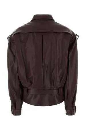 Magda Butrym Burgundy Leather Oversize Jacket