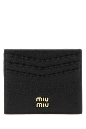 Miu Miu Leather Card Holder - Black