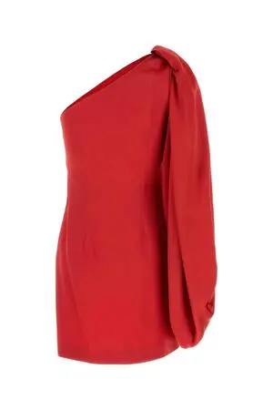 Stella McCartney Satin One-shoulder Mini Dress - Red