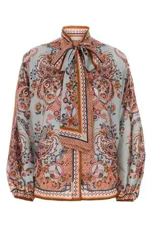 Zimmermann Printed Silk Aster Blouse - Multicolor
