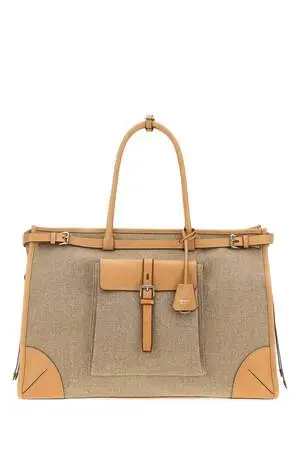 Prada Cappuccino Canvas Bonnie Shopping Bag - Brown